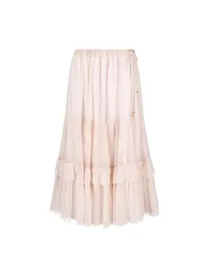 Chloé Tiered Silk Maxi Skirt