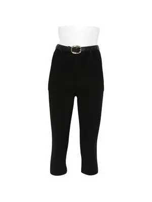 SELF-PORTRAIT High-waisted Belted Trousers - Black