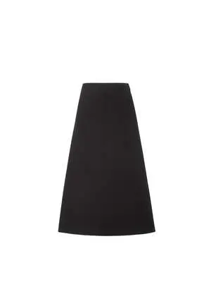 Fendi A-line Wool Blend Midi Skirt