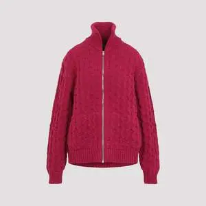 Prada Cable-knit Wool Zip-front Cardigan