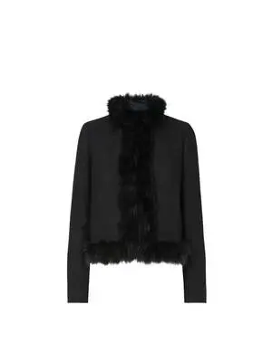 Fendi Fur-trim Wool-blend Jacket