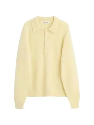 SUNFLOWER Polo Collar Sweater With Front Button Placket - Giallo