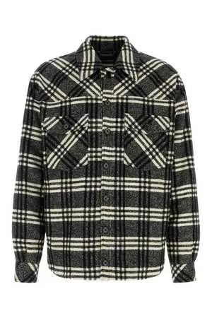 Dolce & Gabbana Embroidered Stretch Wool Blend Overshirt For - Checked