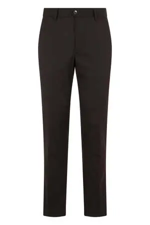 SLOWEAR Slim Trousers In Wool Blend - Brown