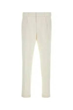 CELLAR DOOR Ivory Stretch Cotton Cambridge Pant