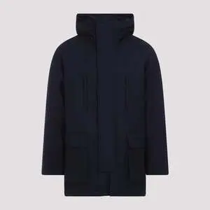 Giorgio Armani Wool Double-breasted Caban Jacket - Blue