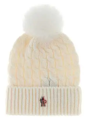 Moncler Mini Wool Beanie Hat - White