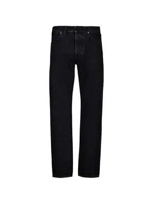Stone Island Research Curved-pocket Jeans With Star Embroidery - Nero