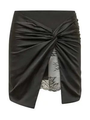 ACTUALEE Satin Mini Skirt