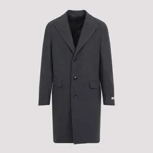 Canali Wool Single-breasted Overcoat - Grey