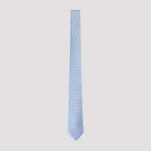 Canali Canali 7 Cm Silk Patterned Tie Blue