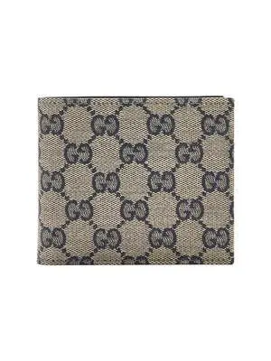 Gucci Mini Blue Coated Gg Canvas Wallet With Leather Interior - Blu