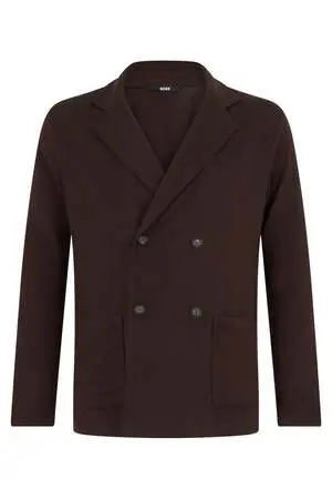 BOSS Deconstructed Double-breasted Wool Jacket