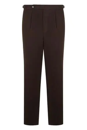 BOSS Tailored Straight Pants With Adjustable Waist - Black