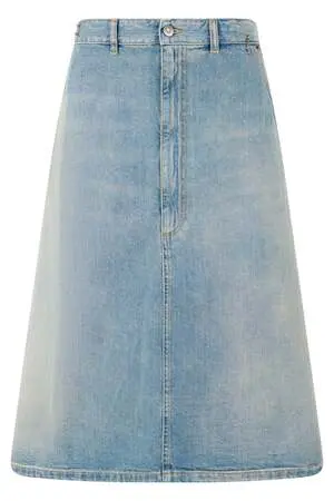 MAISON MARGIELA Going In Light Wash Midi Skirt For