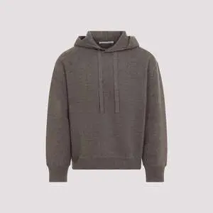 Studio Nicholson Cashmere Hoodie In Wool-cashmere Blend - Grey