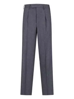 PT TORINO Pleated Wool Trousers - Grey