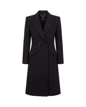 Elisabetta Franchi Tailored Double-breasted Long Coat - Nero