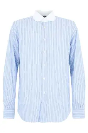 SLOWEAR Striped Long-sleeve Shirt - Light Blue