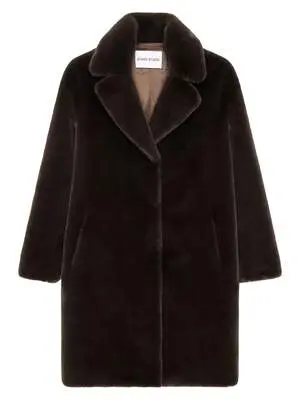 STAND STUDIO Notch Collar Coat With Concealed Snap Closure, Side Slit Pockets & Interior Zipper Pocket