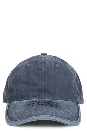 MAISON MARGIELA Cotton Hat With Curved Visor - Blue
