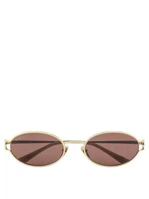 Gucci Interlocking G Gold-tone Mini Sunglasses With Adjustable Nosepads - Marrone