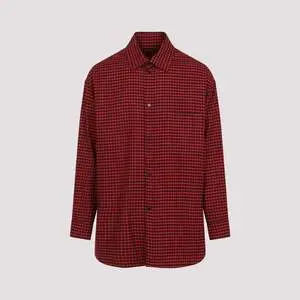 Balenciaga Cotton Flannel Overshirt - Red