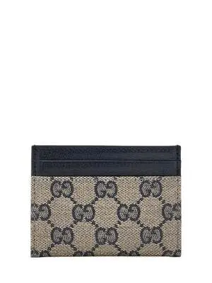 Gucci Mini Gg Canvas Wallet With Leather Interior & Card Slots - Blu