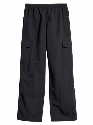 Gucci Interlocking G Embroidered Drawstring Elastic Waist Cargo Track Pants With Zip Pockets 100% Polyester