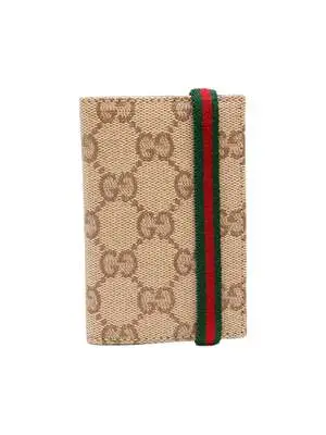 Gucci Height 12 Cm; Width 7.5 Cm Mini Wallet With Green And Red Web Detail And 4 Compartments