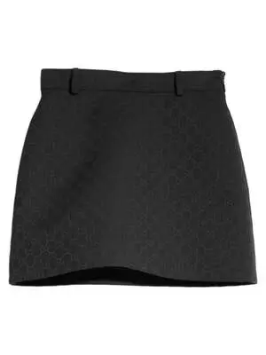 Gucci Lined Mini Skirt With Belt Loops And Hidden Zip