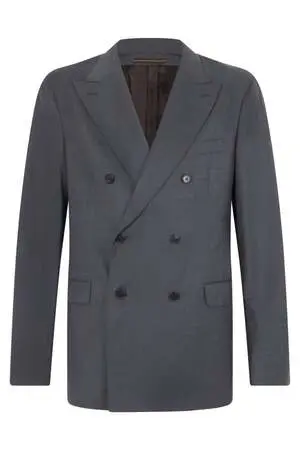 SLOWEAR Double-breasted Wool Blazer For - Grey