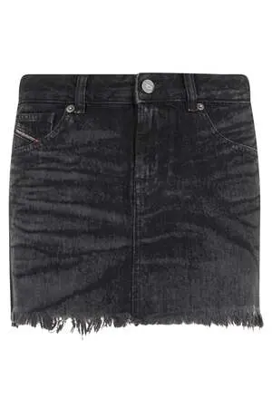DIESEL® Denim Mini Skirt With Raw Hem