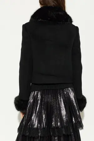 SELF-PORTRAIT Wool Jacket With Faux Fur