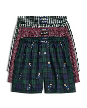 Polo Ralph Lauren Woven Holiday Boxers, Pack Of 3 - Multi
