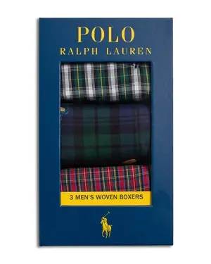 Polo Ralph Lauren Woven Holiday Boxers, Pack Of 3
