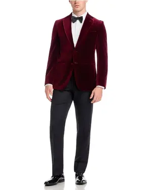 BOSS Hutson Cotton Slim Fit Sport Coat - Dark Red