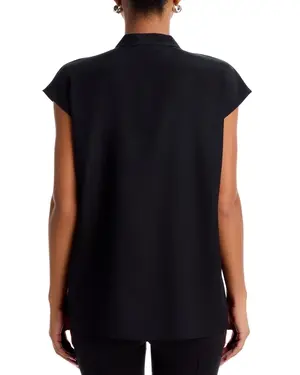 Lafayette 148 New York Silk Blend Drape Front Blouse