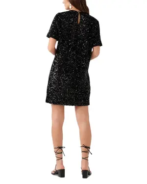 Karen Kane Velvet Sequin Short Sleeve Dress