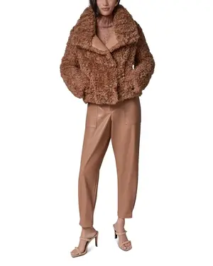 Donna Karan New York Faux Fur Open Front Jacket