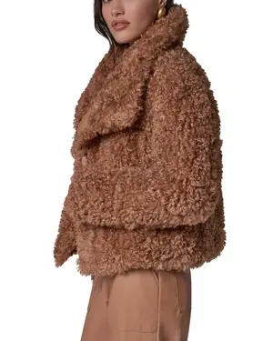Donna Karan New York Faux Fur Open Front Jacket