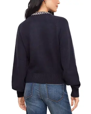 Karen Kane Embellished Crewneck Cardigan Sweater