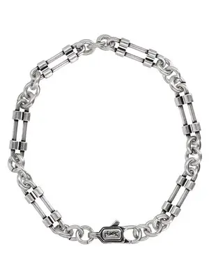 Saint Laurent Bracciale A Catena Con Moschettone - Silver