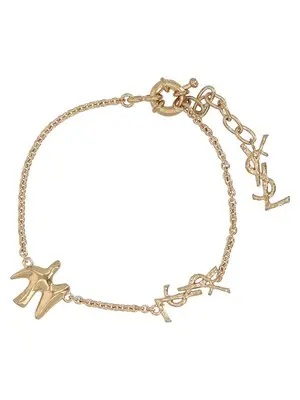 Saint Laurent Bracciale A Catena Con Cassandre E Colomba - Multicolour