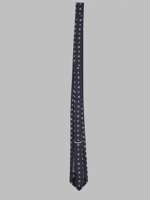 Saint Laurent Cravatta In Jacquard Di Seta - Blue