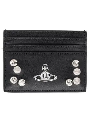 VIVIENNE WESTWOOD Portacarte Borchiato Con Orb - Black