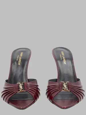 Saint Laurent Mule "babylone" In Pelle Liscia - Bordeaux