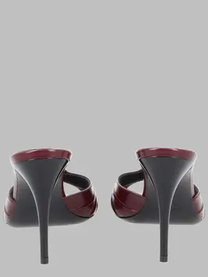Saint Laurent Mule "babylone" In Pelle Liscia - Bordeaux