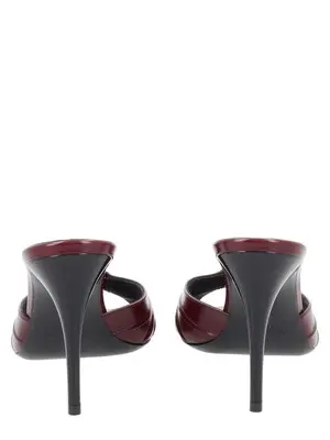 Saint Laurent Mule "babylone" In Pelle Liscia - Bordeaux