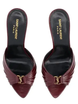 Saint Laurent Mule "babylone" In Pelle Liscia - Bordeaux